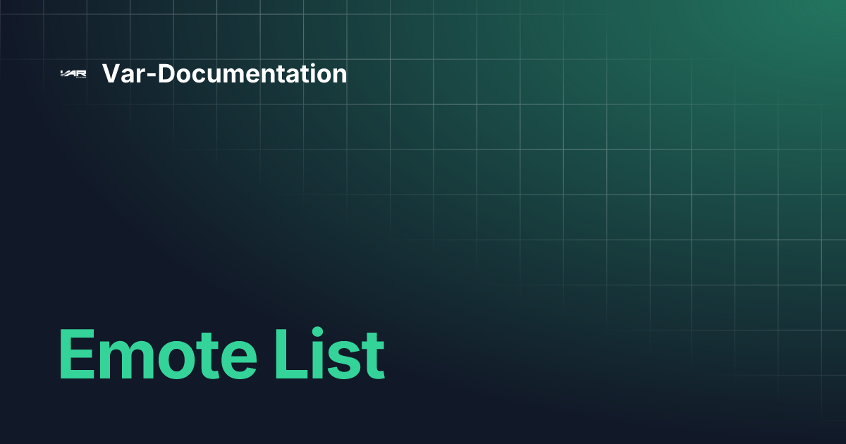 Emote List | Var-Documentation